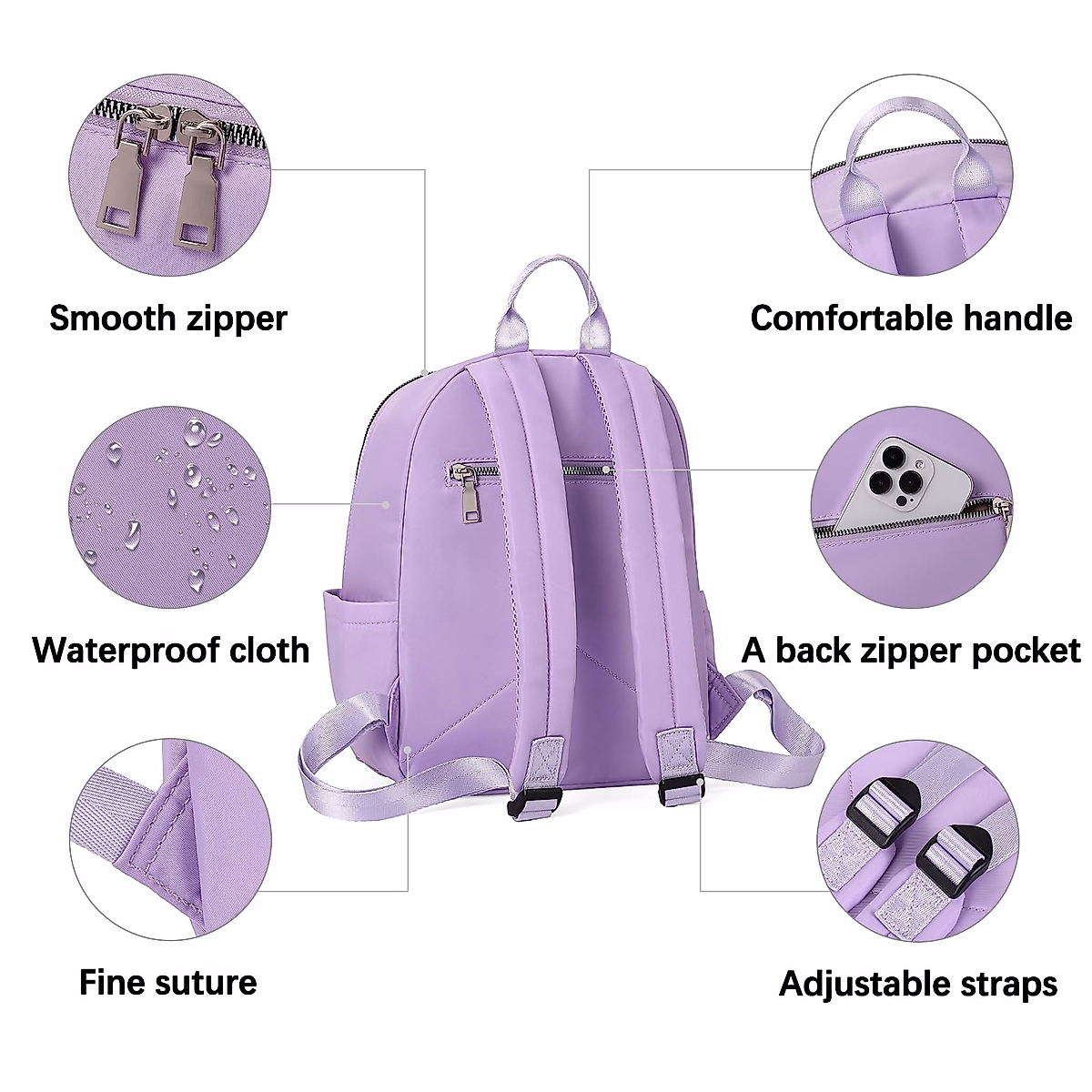 CLUCI Small Backpack for Women Mini Fashion Canvas Designer Backpack Purse Travel Lady Casual Daypack