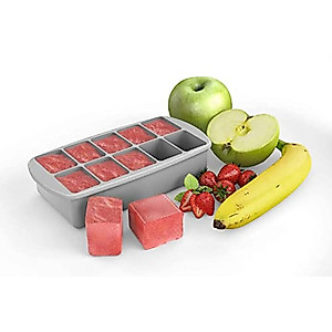 melii Silicone Baby Food Freezer Tray with Lid (Grey)