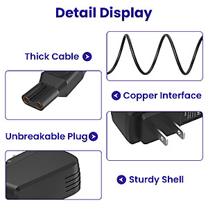 HQ8505 Norelco Charger Cord Fit for Philips Norelco HQ8505 7000 5000 3000 Series mg5750 mg7790 Electric Shaver Beard Trimmer Adapter Power Supply Charging Cord 15V AC Adapter Power Supply Cord