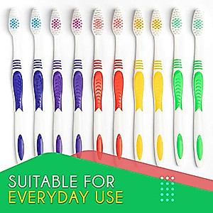 EcoFox Bulk Toothbrushes 25 Pack | Individually Wrapped Travel Toothbrush Set for Adults & Kids | Made with a Medium-Soft Large Brush Head | BPA-Free & Disposable!