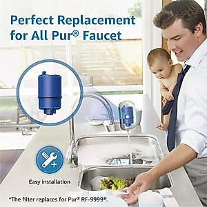2 Pack Filter Replacement for All PUR®, PUR®PLUS Faucet Filtration Systems, Pur® RF-9999® Faucet Water Filter, NSF Certified, AQUA CREST
