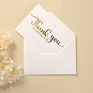 MAGJUCHE Thank You for Marring Us, Gold Foil Wedding Day Card to Your Officiant, Priest, Rabbi, Deacon Note Card to Go W/Gift