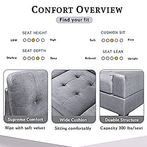 UBGO Sectional, Living Room Furniture Sets,L-Shaped Storage Ottoman&Cup Holders,Upholstered Couch for Large Space Apartments,3-Seate Sofa with Extra Wide Reversible Chaise,Gray