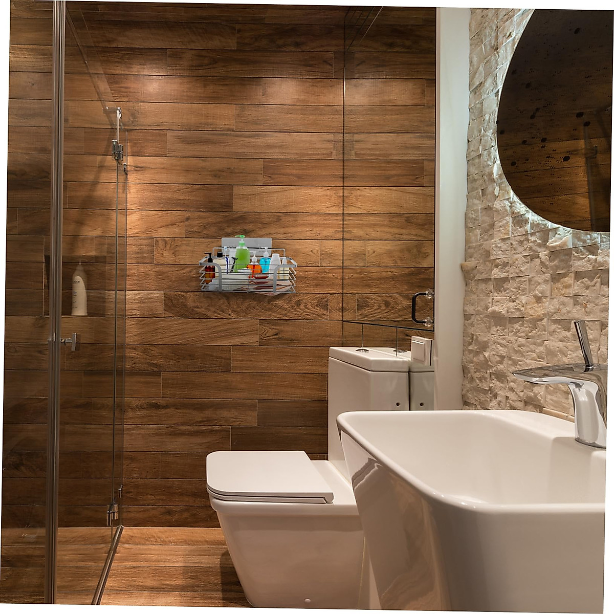 RORPOIR 1pc Stainless Steel Shelf Bathroom Shelf Organizer Shower Organizer Shelf Kitchen Holder Rack Metal Wire Basket Bin Kitchen Sink Holder Sink Drying Holder Sponge Shampoo Rack