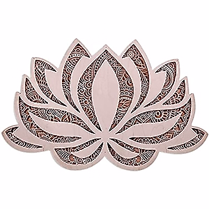 Mandala Yoga Room Night Light LED Multi-Layer Laser Cut Carved Light LED Elegant Wooden Mandala Hanging Light (Lotus)