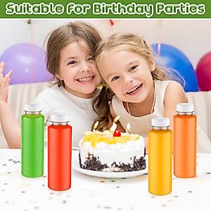 Thenshop 24 Pcs 12 oz Clear Plastic Juice Bottles with White Tamper Evident Lids Reusable Beverage Bottles Empty Drink Containers for Juicing Milk Smoothie Water Fridge Storage