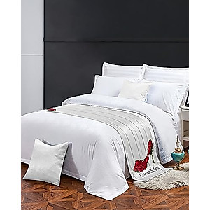 SSEVITEY Bed Runner Scarf Women's Day Red Rose High Heels Rustic Wooden Board Bedding Scarves for Queen Size Foot of Beds,Spring Floral Bed Decorative Scarf for Bedroom Hotel and Wedding Room