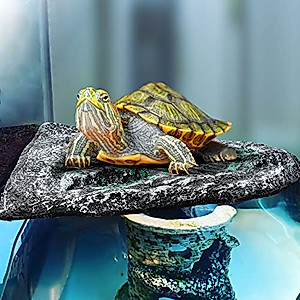 INKPET Turtle Floating Basking Platform, Reptile Climbing Tortoise Resin Resting Terrace for Frogs Newts Amphibians Lizard