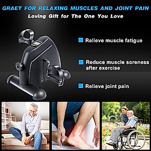 YSSOA Pedal Exercise Bike, Under Desk Bike Pedal Exerciser, Portable Mini Exercise Bike for Arms and Legs Workout, Resistance Adjustable, Lightweight Size for Saving Space,Black