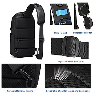 OZUKO Tactical Sling Bag Waterproof and Lightweight, Crossbody Shoulder and Chest Bag for Ipad pro 12.9 inch,Perfect for Outdoor Hiking Travel Camping Cycling