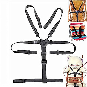 High Chair Cushion and Straps,High Chair Cushion Pad,Baby High Chair Seat Cushion Liner Pad Cover Mat and Highchair 5 Point Harness Straps,1 Set