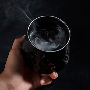 Viski Paragon Whiskey Taster Cocktail Tumbler Insulated Rocks Tumbler Stainless Steel Rocks Glass Black 8oz Set of 1