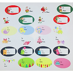 Birthday Gift Tag Stickers 1 1/2 x 2 1/2 Inch 100 Adhesive Labels