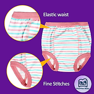 MooMoo Baby Cotton Training Pants Strong Absorbent Toddler Potty Training Underwear for Baby Girl 4T