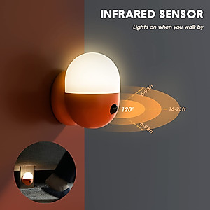 UNEEDE Motion Sensor Night Lights for Kids Room, Cute Mini Rechargeable Baby Led Nightlight, Portable Magnetic Nursery Capsule Night Lamp with Soft Warm Light for Toddler Hallway Toilet Stairs Wall