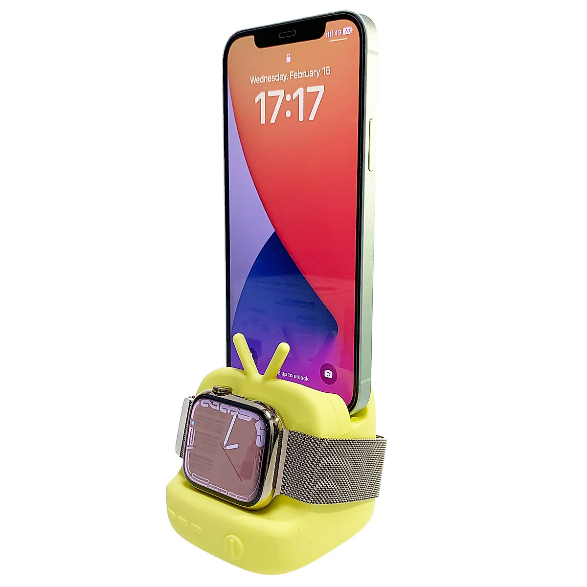 HECCEI iWatch Charging Dock, Charger Stand for Apple Watch Series Ultra/8/SE2/7/6/SE/5/4/3/2/1, for Airpods 3/2/Pro, iPhone 14/13/12/11/Pro/X/Max/XS/XR/8 Stand, Supports Nightstand Mode (Yellow)