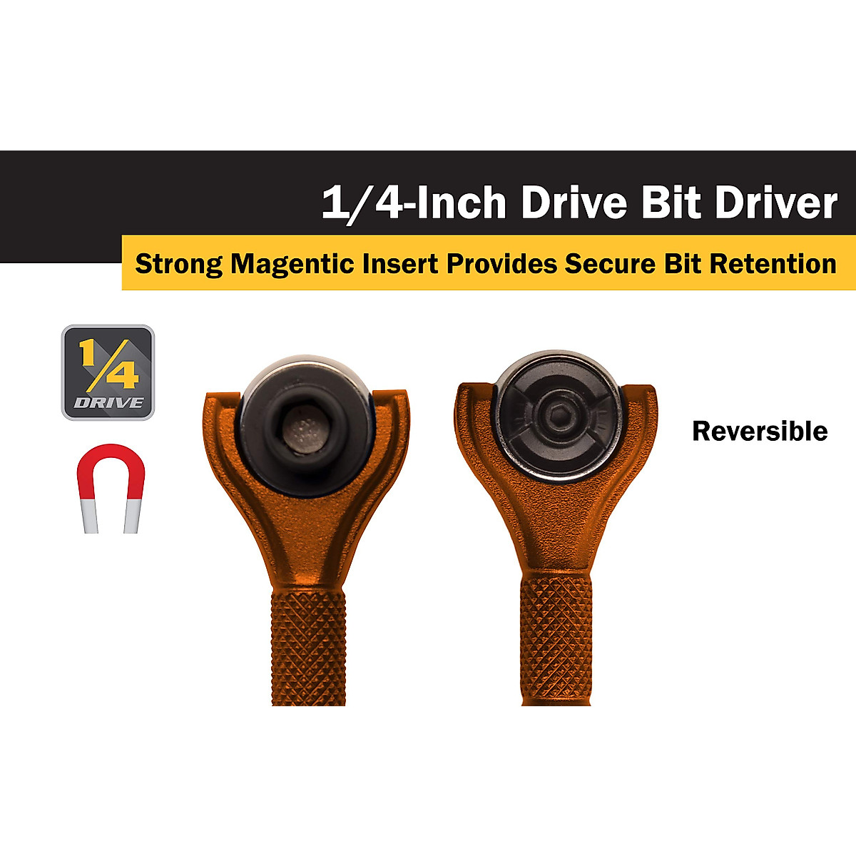 Titan 11323 1/4-Inch Drive Swivel Head Micro Bit Driver , Orange
