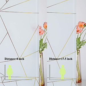 Privacy Window Film White Irregular Geometry, Non-Adhesive Glass Door Film Static Cling Window Covering Paper, UV Rejection/Heat Control/Easy Removable for Home Office Decoration,17.5 by 78.7In.