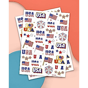 xo, Fetti Fourth of July Decorations Tattoos - 70 styles | Red White and Blue Party Supplies, 4th of July, USA Flag, Memorial Day
