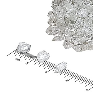 Skyflame 10-Pound Recycled Fire Glass for Fire Pit/Fireplace/Vase Fillers/Garden Landscapes, Ice Clear