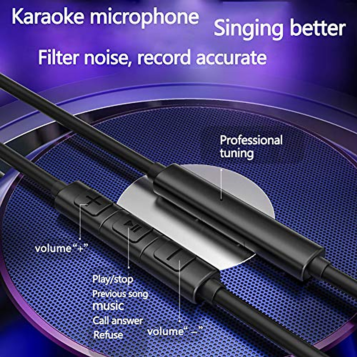 in-Ear Earbud Headphones with Mic，Wired Ear Buds High Resolution Earbuds Wired Noise Isolating Lightweight Earphones with Volume Control 3.5mm Jackwired Ear Buds (Black)