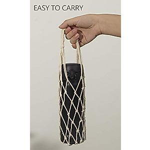 Small Cotton Net Reusable Produce Bags Handmade Pack of 6 -Hanging Fruit Net- Washable Farmhouse Hanging Kitchen Lemon,Onions,Garlics,Orange, Vegetable Storage Bags| Boho Décor