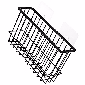 Alipis Kitchen Storage Shelf Kitchen Wall Basket Shower Basket Wall Hanging Basket Bathroom Toiletries Basket Hanging Wall Basket Sundries Storage Holder Iron Storage Basket Wall-mounted