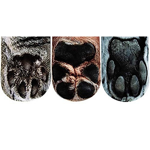 4 Pairs Animal Paw Socks Unisex 3D Print Cat Dog Tiger Novelty Stockings for Women Men White Elephant Gag Gifts Prank Christmas Party Favors