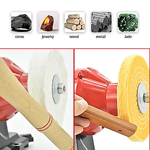 SCOTTCHEN Buffing Polishing Wheel 8" x 5/8" Arbor x 70Ply White Fine Cotton for Bench Grinder - 2 PCS