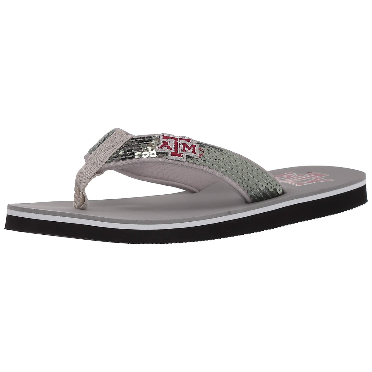 FOCO Nebraska Cornhuskers NCAA Womens Sequin Flip Flops - L