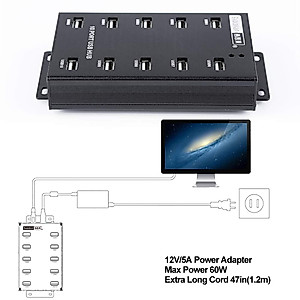 Sipolar-USB Hub- 10 Ports USB Data Hub-Industrial USB Powered Hub - USB 2.0 Hub for Mining, Bitcoin Miner