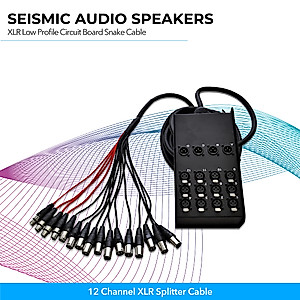 Seismic Audio Speakers 12 Channel Low Profile XLR Send Sub Snake Cable, XLR Splitter Cable, 25 Feet