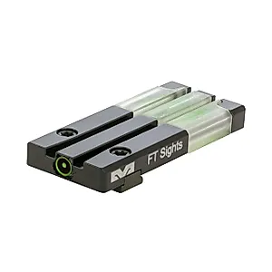 MEPRO FT Bullseye Rear, Fiber Optic and tritium Micro Micro red dot Night Sight Compatible with Glock 17 Glock 43x and More (Except MOS),Green