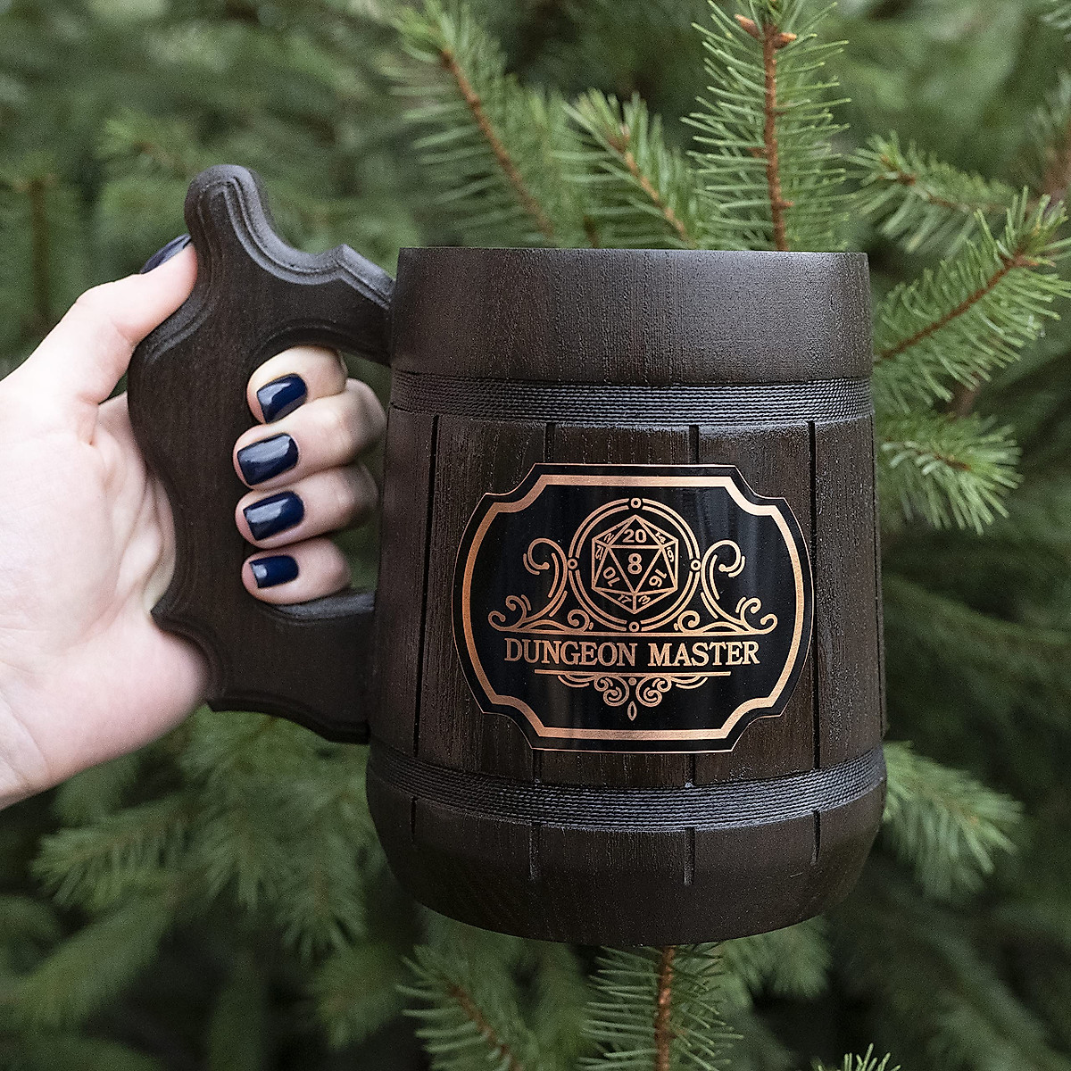 Dungeon Master Beer Mug. Dungeon and Dragons Mug. Dungeon Master Stein. D&D Gift. Wooden Beer Stein. Best Gift. Wooden Beer Mug. Wood Beer Mug Gamer Gift Beer Tankard K145