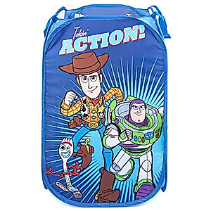 Disney Pixar Toy Story Pop Up Hamper - Mesh Laundry Basket/Bag with Durable Handles - Features Woody, Buzz Lightyear & Forky (Official Disney Product)