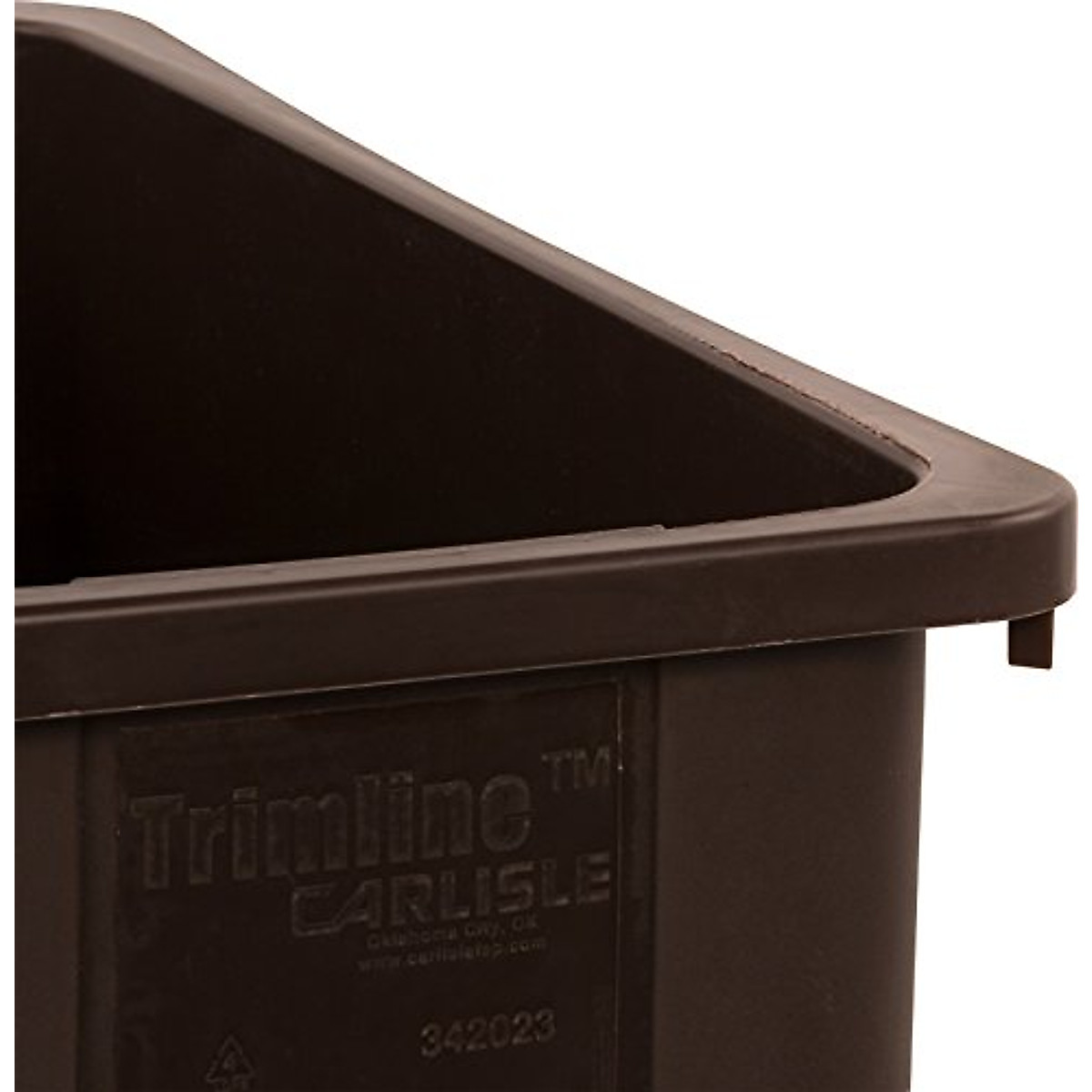 Carlisle FoodService Products 34202369 TrimLine Rectangle Waste Container Trash Can Only, 23 Gallon, Dark Brown