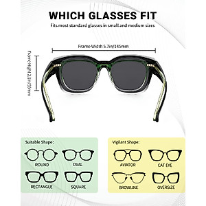 Meeloog Large Polarized Fit Over Glasses Sunglasses For Women Men, Oversized Trendy Square Shades For Driving Riding MST0110 (P1 Gradient Black Frame/Black Lens)