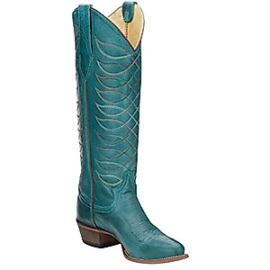 Justin Women's Whitley Western Boot Round Toe Turquoise 6 M US