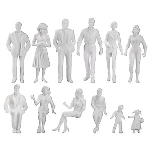 DS. DISTINCTIVE STYLE Unpainted Figures 1:24 Scale 24 Pieces Assorted Poses Miniature People for Architectural Layout Project G Scale Model Trains Railroads Home Bonsai Decor