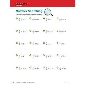 Scholastic Success with Fractions Grade 4 Workbook