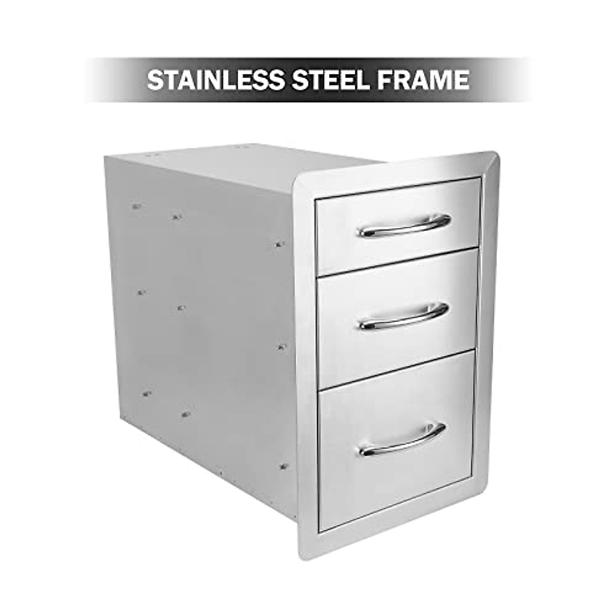Stanbroil Outdoor Kitchen Drawers Stainless Steel - 15W x 21.5H x 23D Inch, Triple Access Drawer Flush Mount for Outdoor Kitchen or BBQ Island