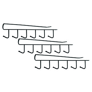 Spark Innovators Nook Hooks, Under Cabinet Storage Hooks, Holds Mugs, Utensils, Coffee Cup, Fits Shelves up to 1", No Installation, 3 Pack
