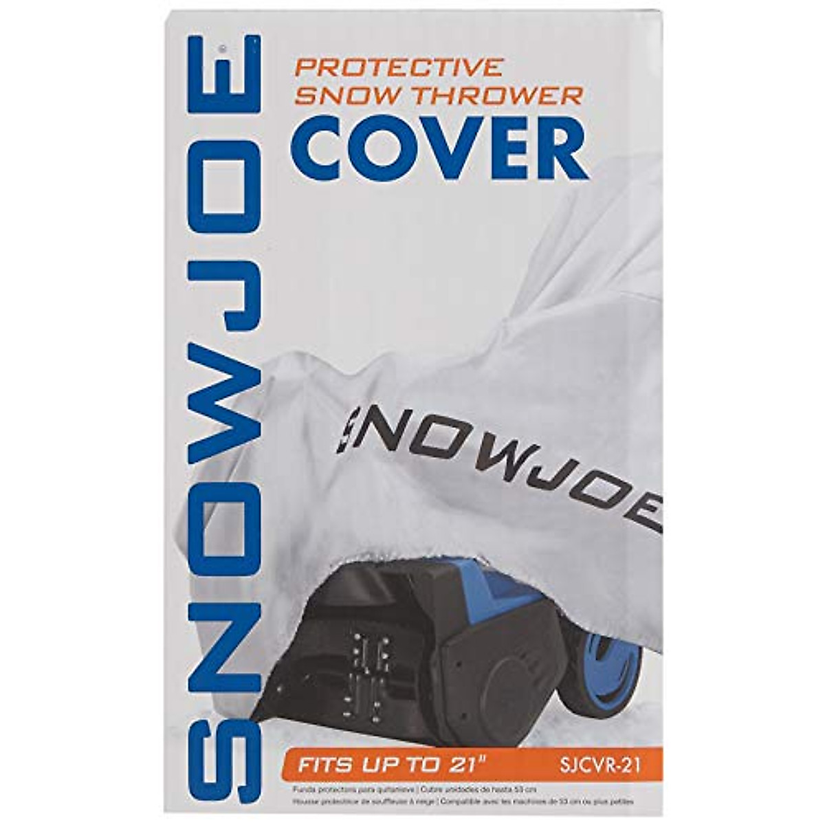 Snow Joe SJCVR-21 Universal Electric + Cordless Indoor/Outdoor Snow Thrower Cover for Snow Throwers up to 21-Inches in Width White