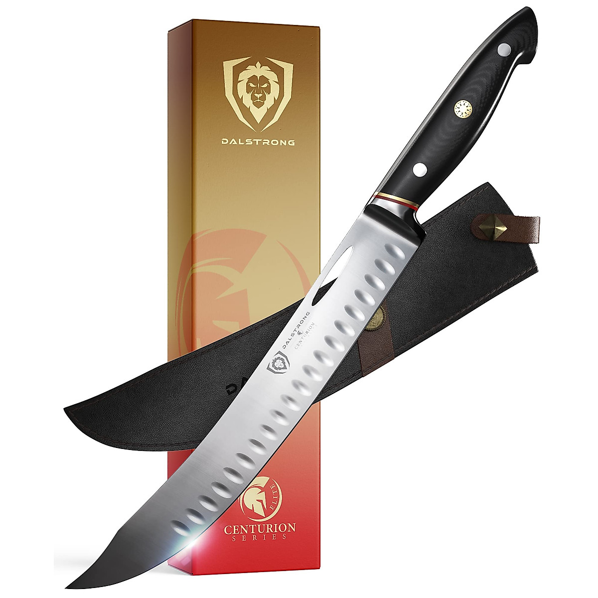 Dalstrong Butcher Knife - 10 inch - Centurion Series -G10 Handle Meat Kitchen Knife - Razor Sharp Bundle with Honing Rod - 8 inch - Centurion Series G10 Handle Kitchen Utensils
