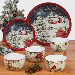 Certified International Silent Night 9" Soup/Cereal Bowls, Set of 4