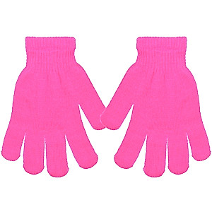 Polar Wear Girl's Digi-Camouflage Knit Hat & Gloves Set with Pom Pom Cap for Winter (Pink & Black Digi-Camouflage)