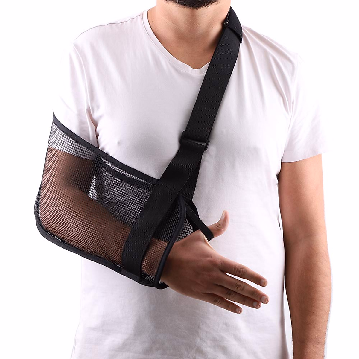 Mesh Arm Shoulder Sling Great Shower Bath Sling Used after rotator cuff Shoulder Surgery Arm Brace Support for Men and Women,Black