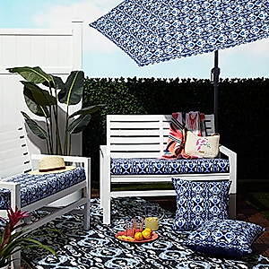 Vera Bradley by Classic Accessories Water-Resistant Outdoor Throw Pillows, 18 x 18 x 8 Inch, 2 Pack, Ikat Island