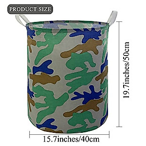 SineGux Collapsible Laundry Basket Large Laundry Hamper Waterproof Foldable Storage Bins Storage Basket with Handles Canvas Nursery Hampers for Laundry Clothes Toy Organizer (Camo Grey)