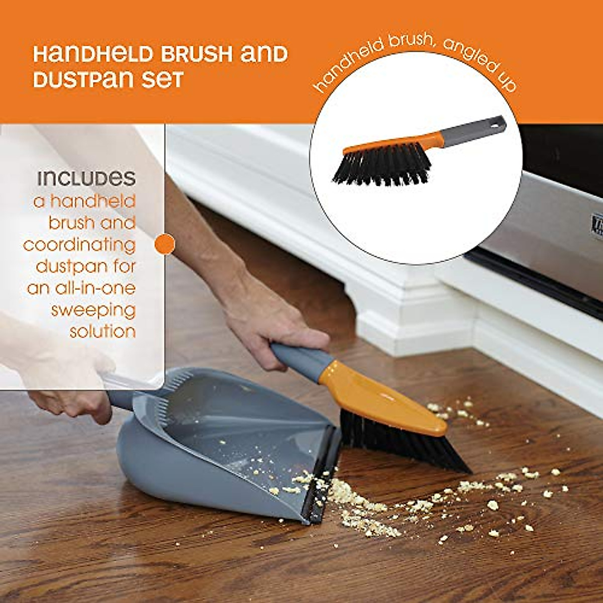 Replacement Part For Casabella CB-, Handheld Brush With Dustpan Cleaning Set, Orange/Graphite # compare to part 56366